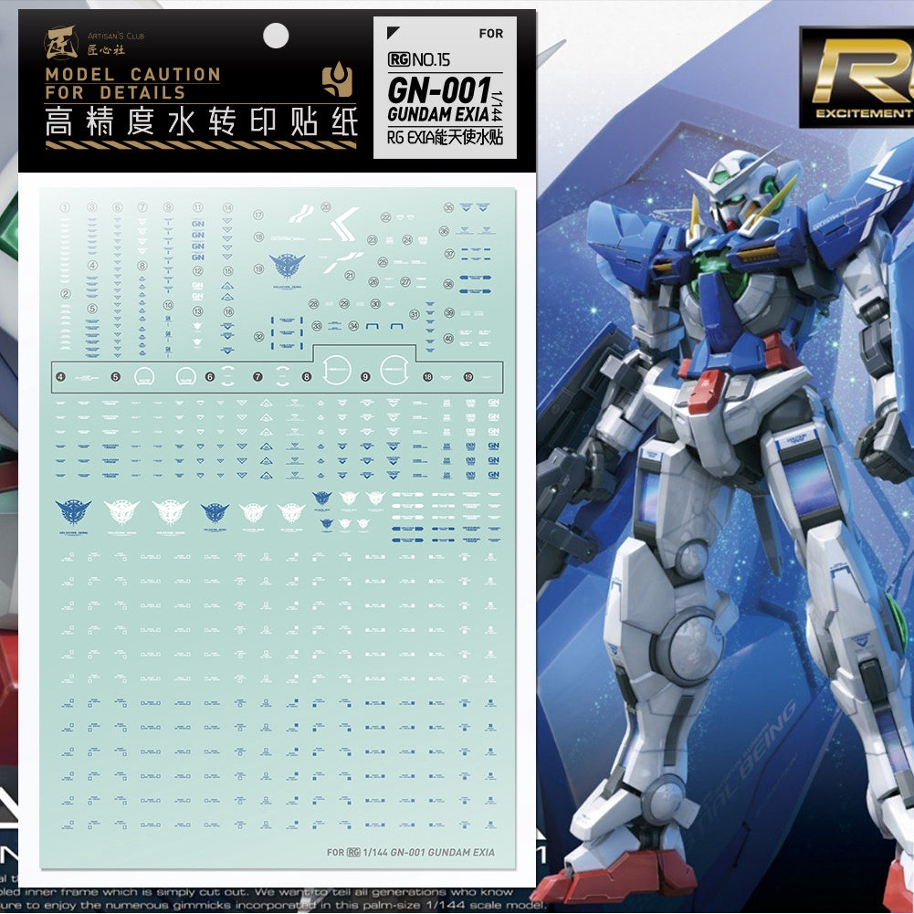 Artisan's Club Slide Decals For RG 1/144 EXIA GUNDAM – Gunpla Parts
